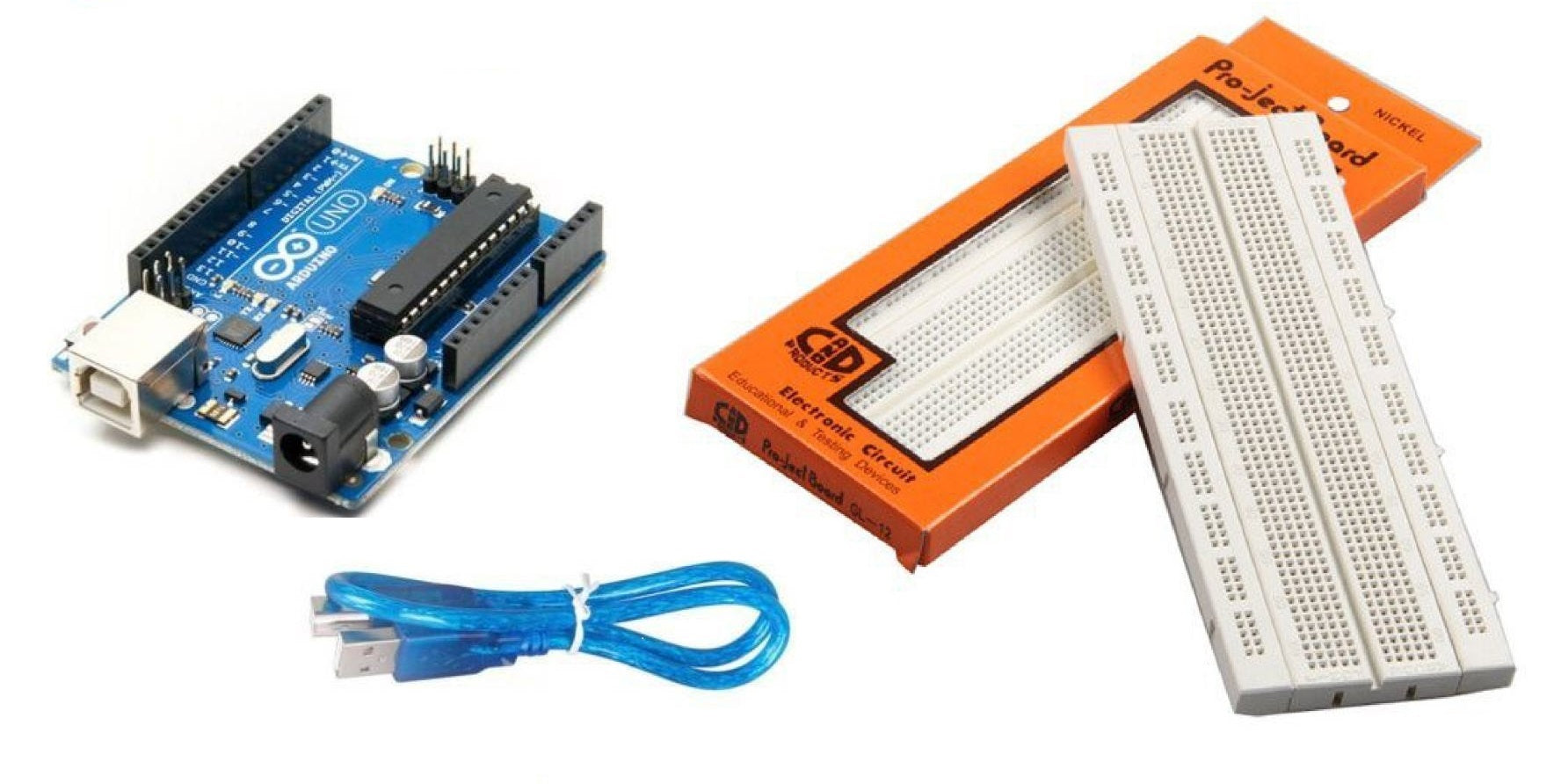 Arduino Uno R3 ATMega328 with 804 Point Breadboard & USB Cable Combo ...