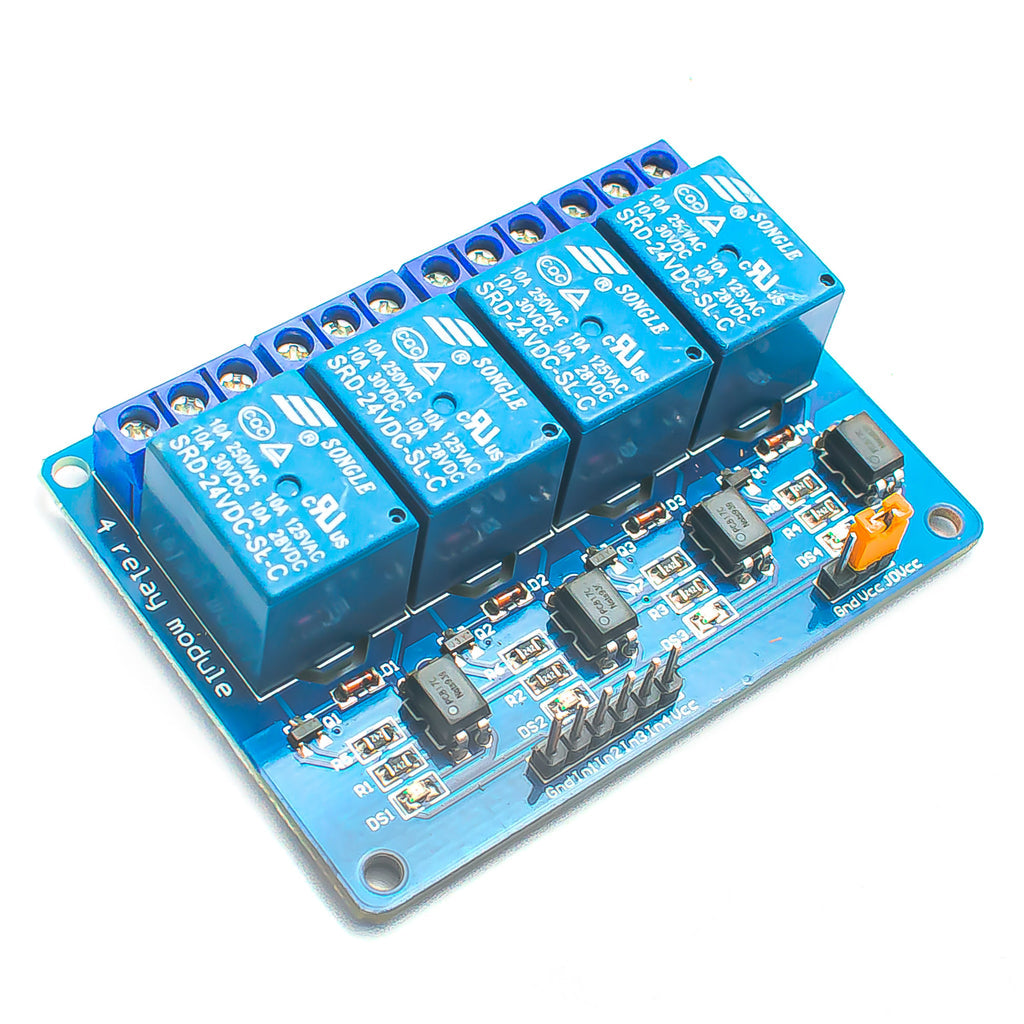 4 Channel 24V Relay Module with Optocoupler – ArrowTechCart